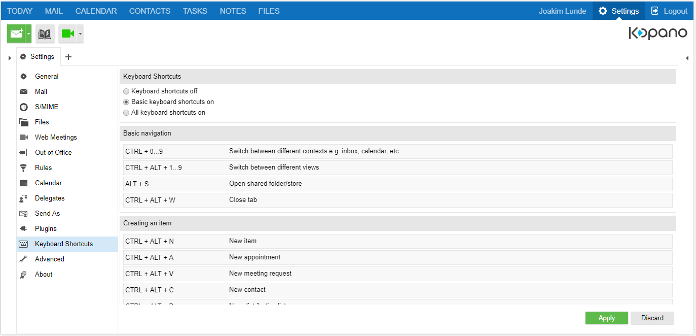 10. Settings — WebApp User Manual 3.4.0 documentation